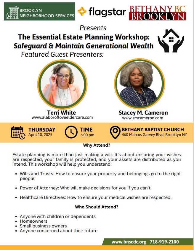 Estate Planning Workshop - Brooklyn Neighborhood Services